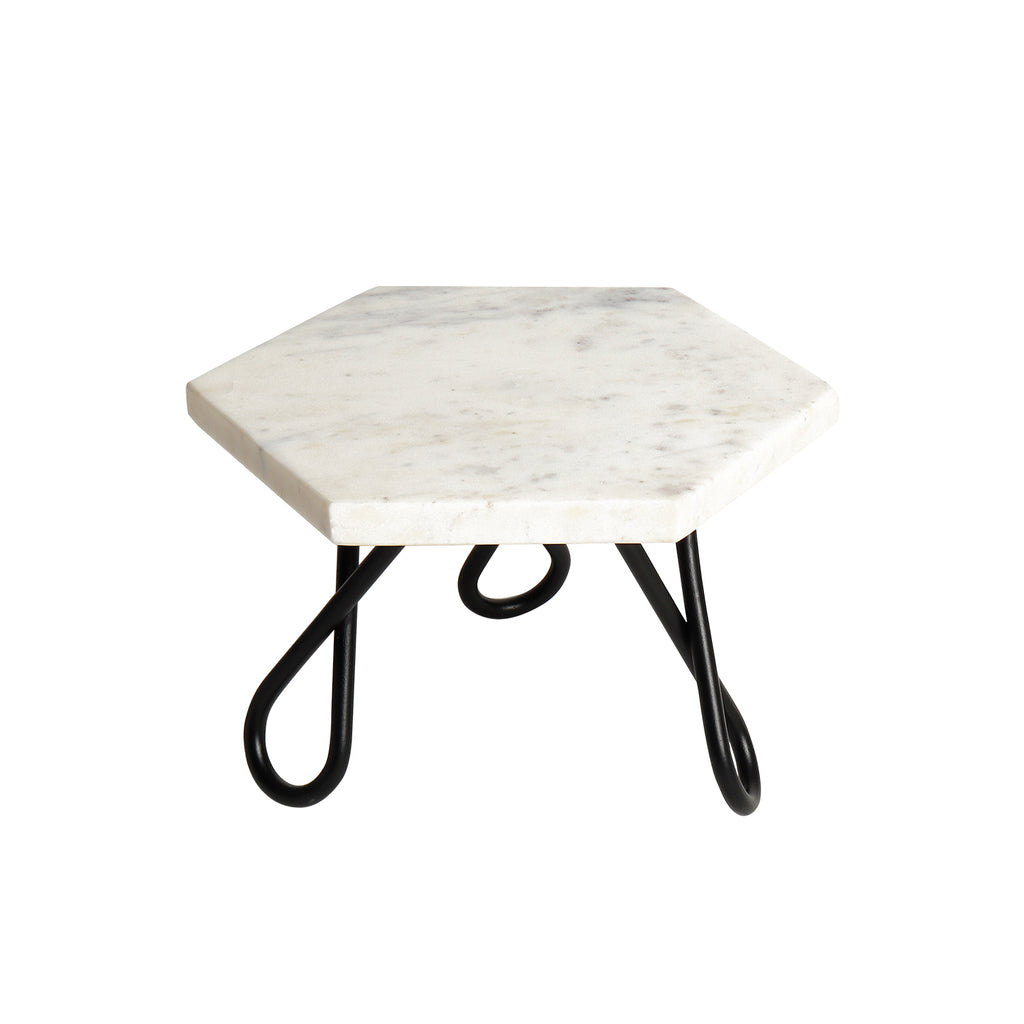 Buy Hexagon Marble Cake Stand, Mini Stool Online | Arcedior