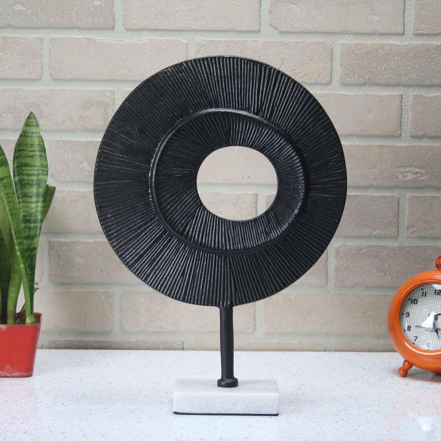 Midnight Black Disc Sculpture