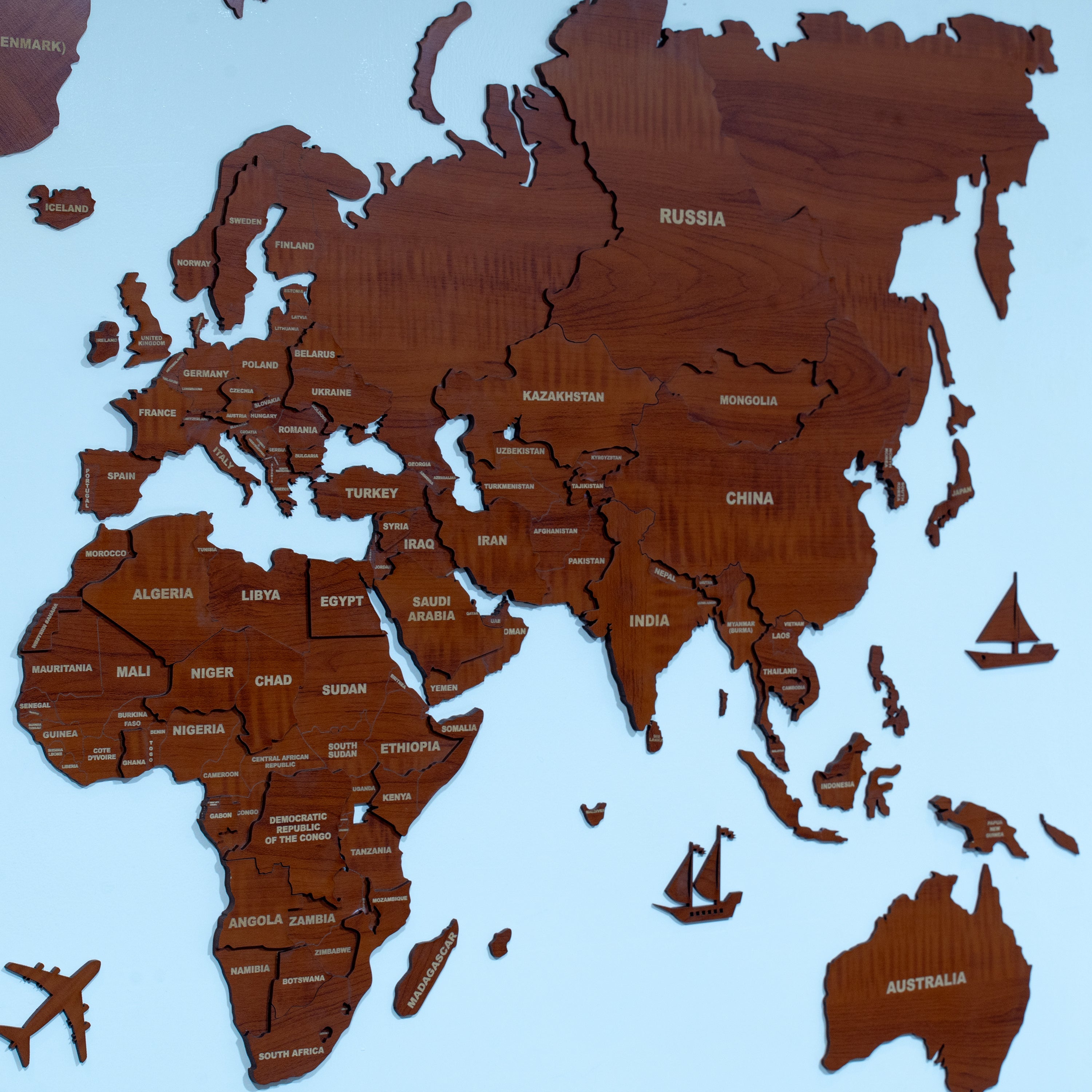 Buy Wall World Map 3D Brown Online | Arcedior