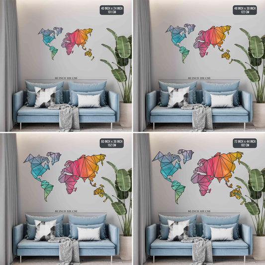 Buy Designer Wooden Map of World - Multicolored | Arcedior