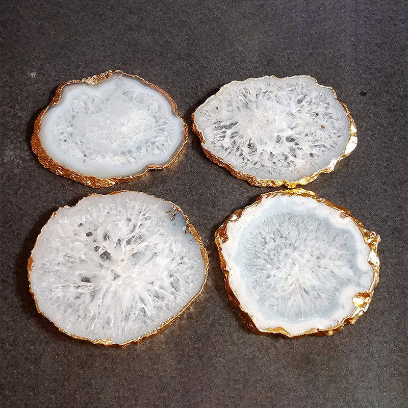 Coasters: Buy White Agate Coasters for Table Online | Arcedior