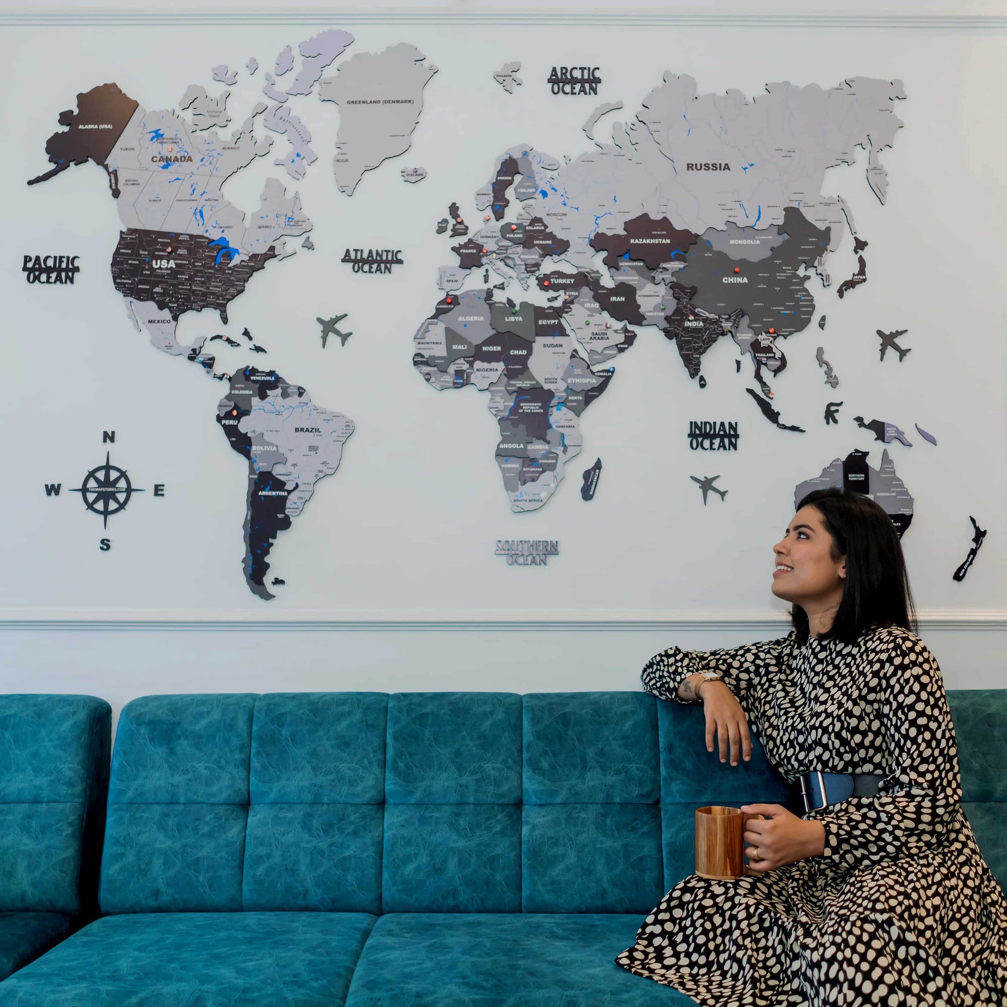 Buy The Map Store Wooden World Map for Wall Decor | Arcedior