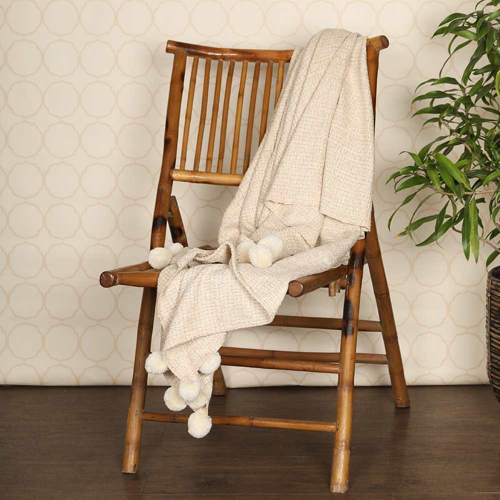 Buy Cream Luxury Throw for Premium Comfort | Arcedior
